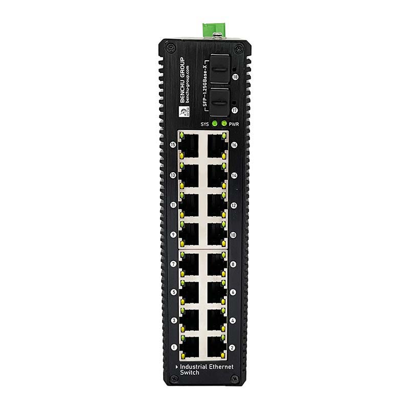 16 Ports Gigabit Industrial Ethernet Switch, with 2 Gigabit SFP Uplink ...